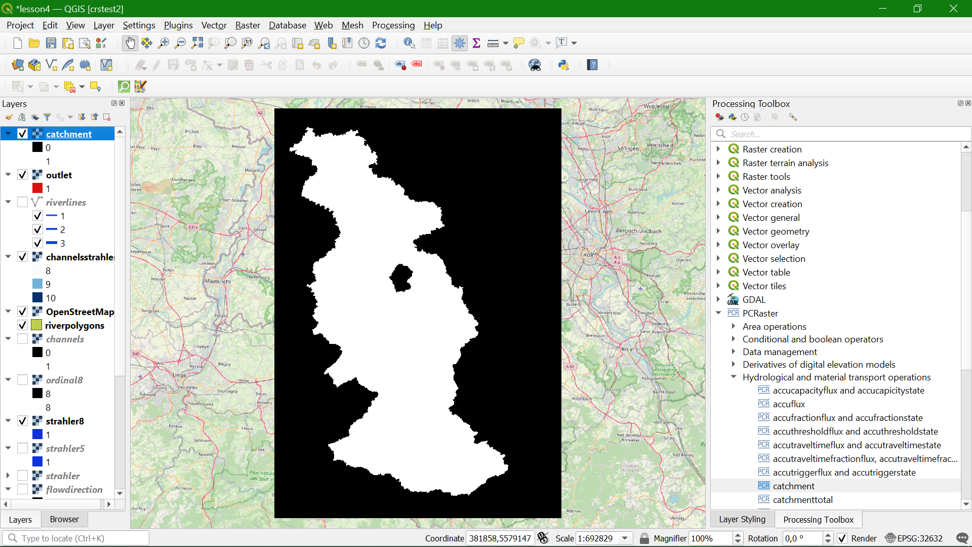 Tutorial Stream and Catchment Delineation using PCRaster in QGIS | OCWGIS